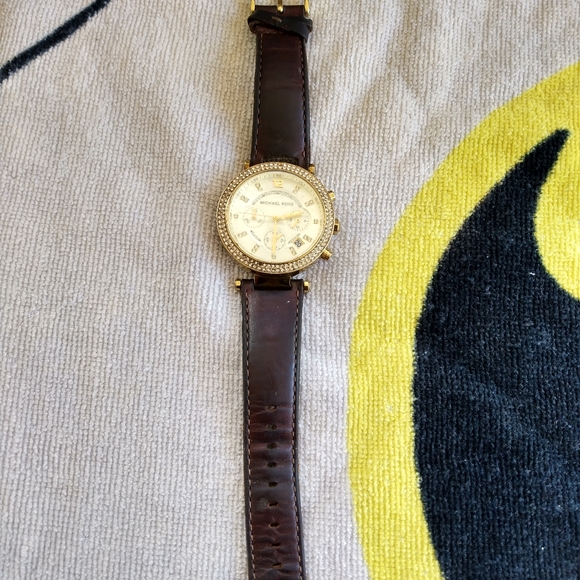 Michael Kors | Accessories | Michael Kors Womens Parker Gold Dial Brown ...